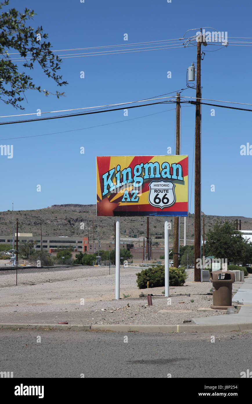 kingman on route 66 sign arizona usa Stock Photo - Alamy