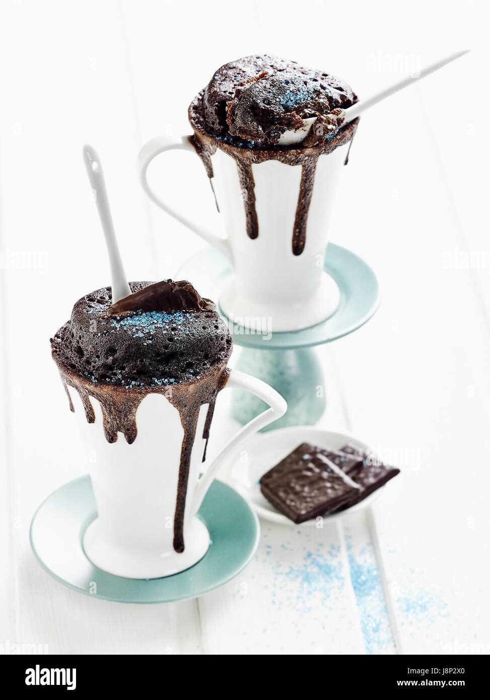 Chocolate - mint - mug cakes (microwave Stock Photo - Alamy