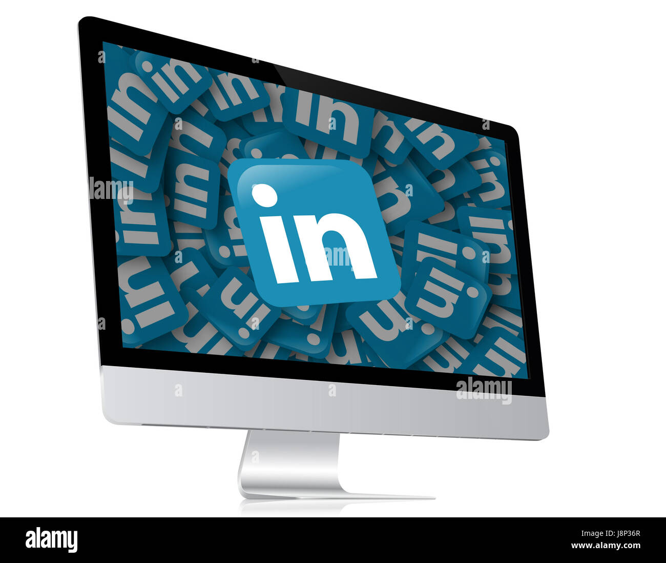 Blue Linkedin Logos on an iMac Retina Display Stock Photo - Alamy