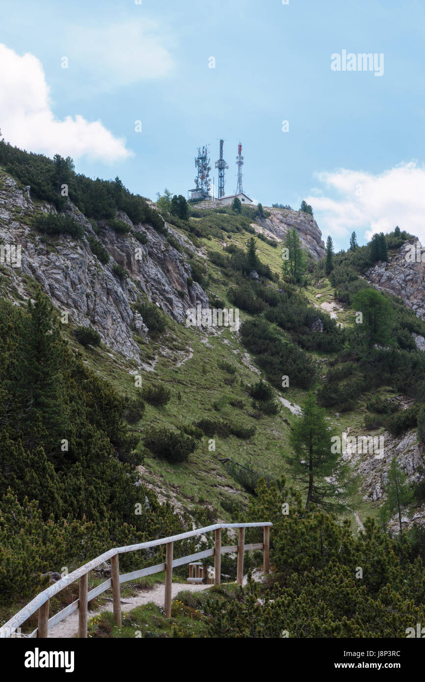 Telecommunication Towers with Antennas on Mountain Top Stock Photo - Alamy