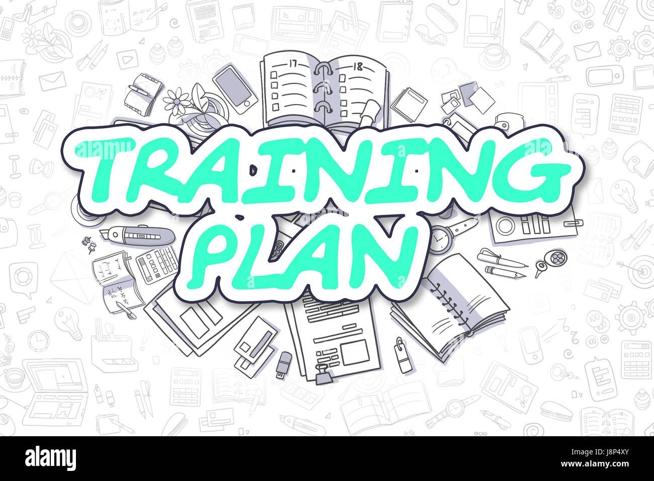 Training Plan - Doodle Green Inscription. Business Concept Stock Photo ...