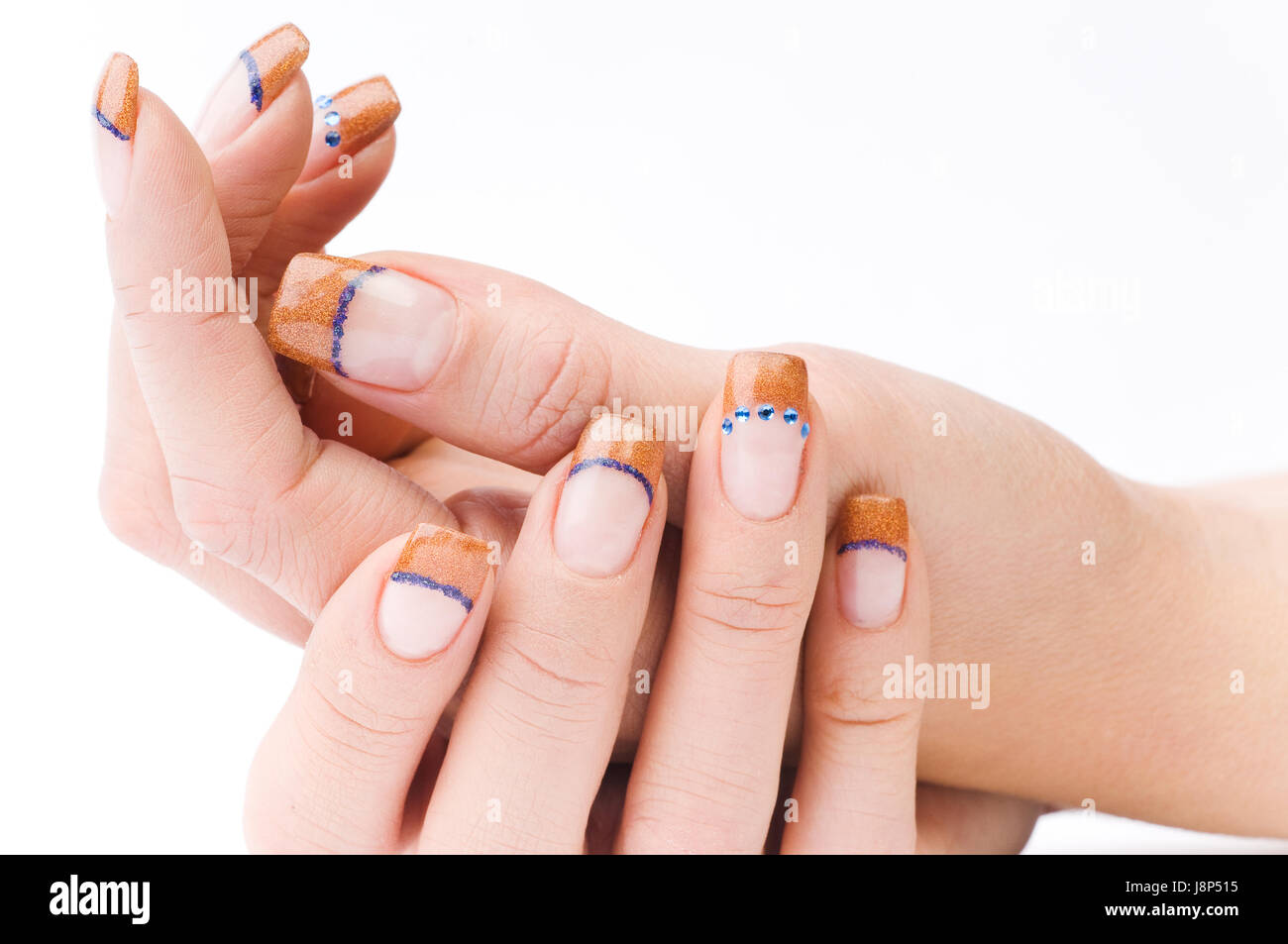 female colorful fingernails Stock Photo - Alamy