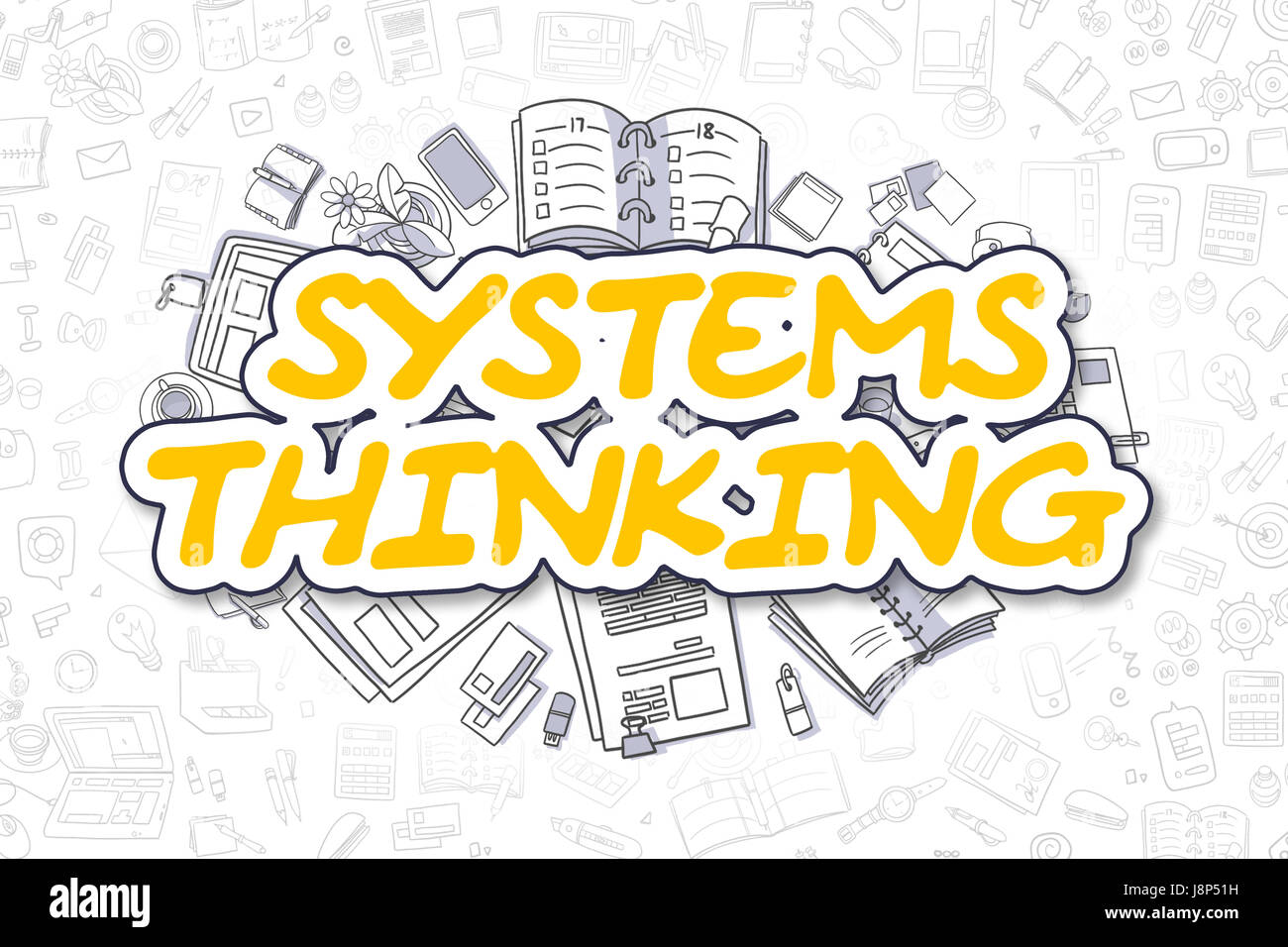 Systems Thinking - Cartoon Yellow Word. Business Concept Stock Photo ...