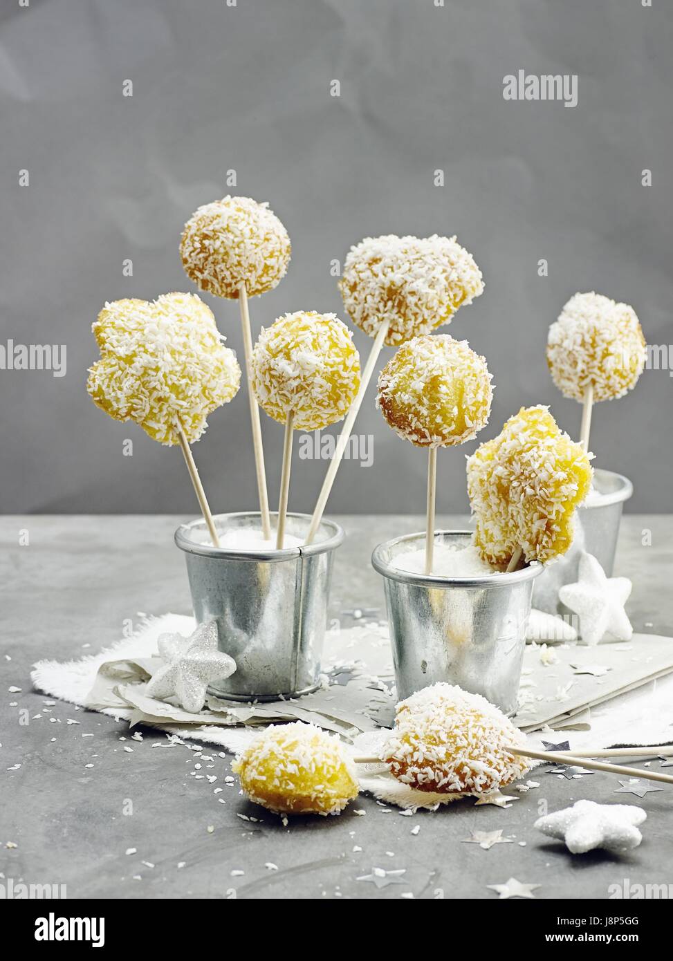 Orange coconut cake pops Stock Photo - Alamy