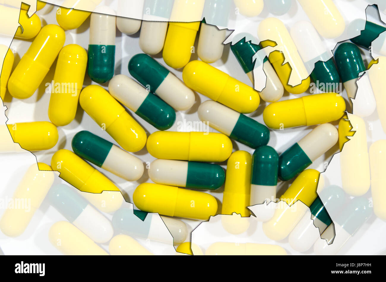 Usa pills drugs map hi-res stock photography and images - Alamy