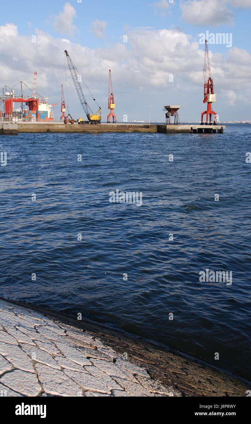 dockyard, dock, portugal, port, lisbon, shipyard, shipping, blue ...