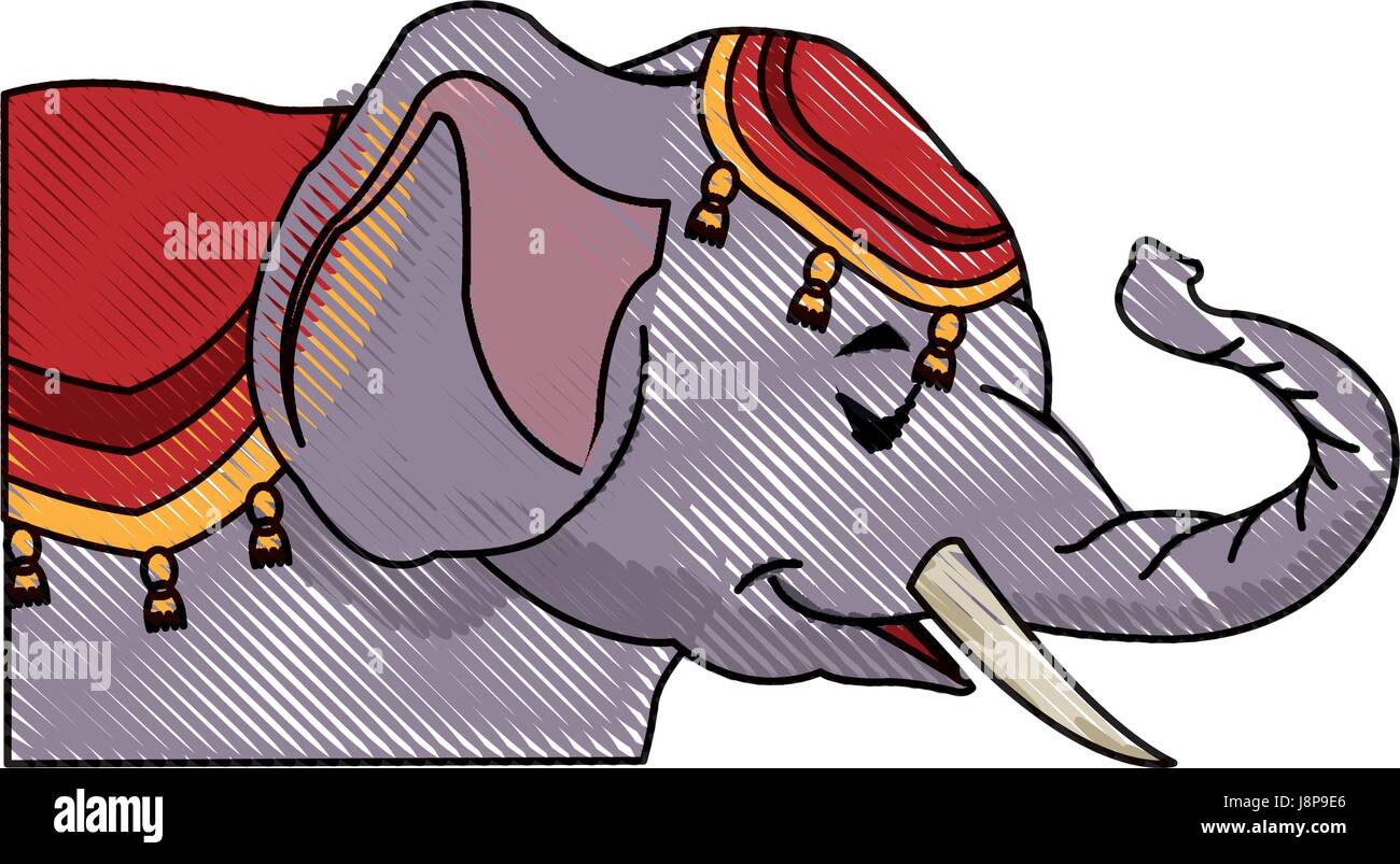 circus elephant as acrobat, animal standing trick Stock Vector Image ...