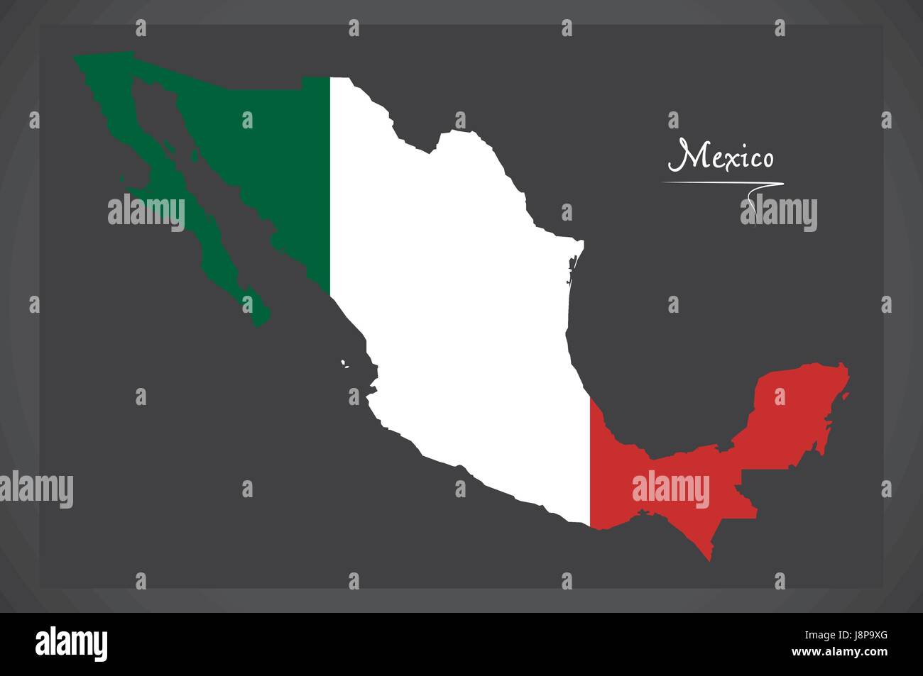 Mexican flag map silhouette hi-res stock photography and images - Alamy