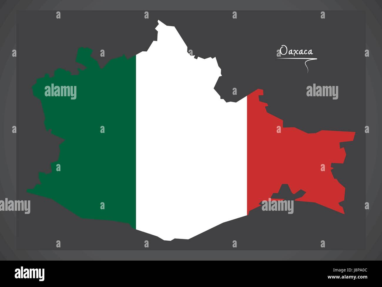 Oaxaca map with Mexican national flag illustration Stock Vector Image ...