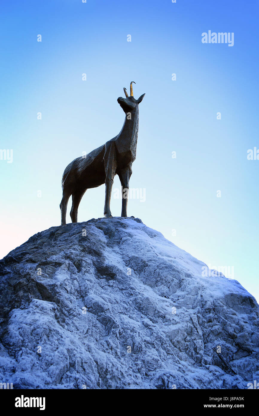 Statue of Zlatorog, Goldhorn, in Slovenia Stock Photo - Alamy