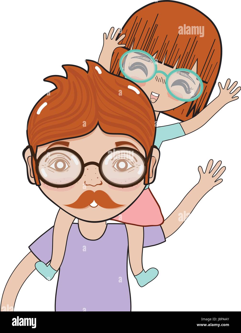 good father playing with her daughter Stock Vector Image & Art - Alamy