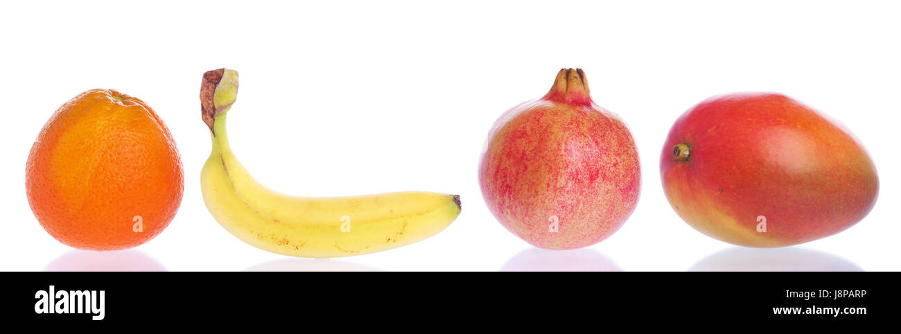 orange, isolated, progenies, fruits, fruit, banana, pomegranate, white ...