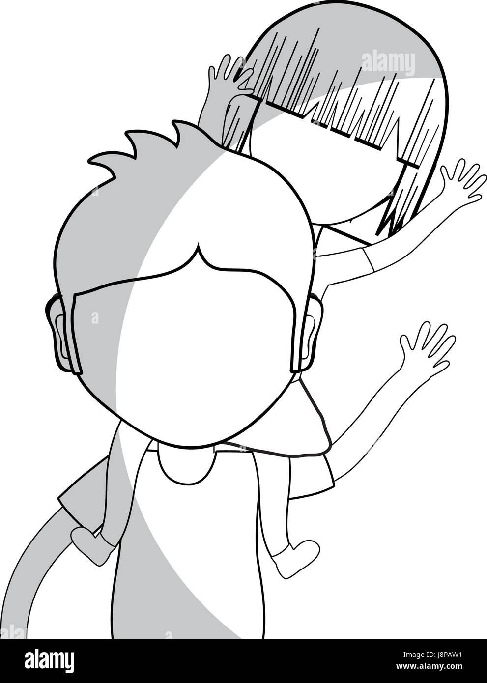 line good father playing with her daughter Stock Vector Image & Art - Alamy