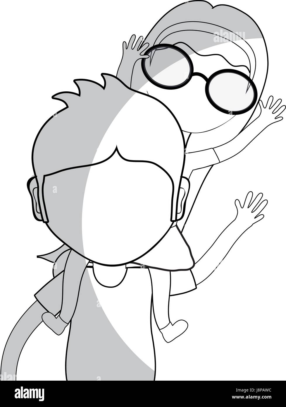 line good father playing with her daughter Stock Vector Image & Art - Alamy