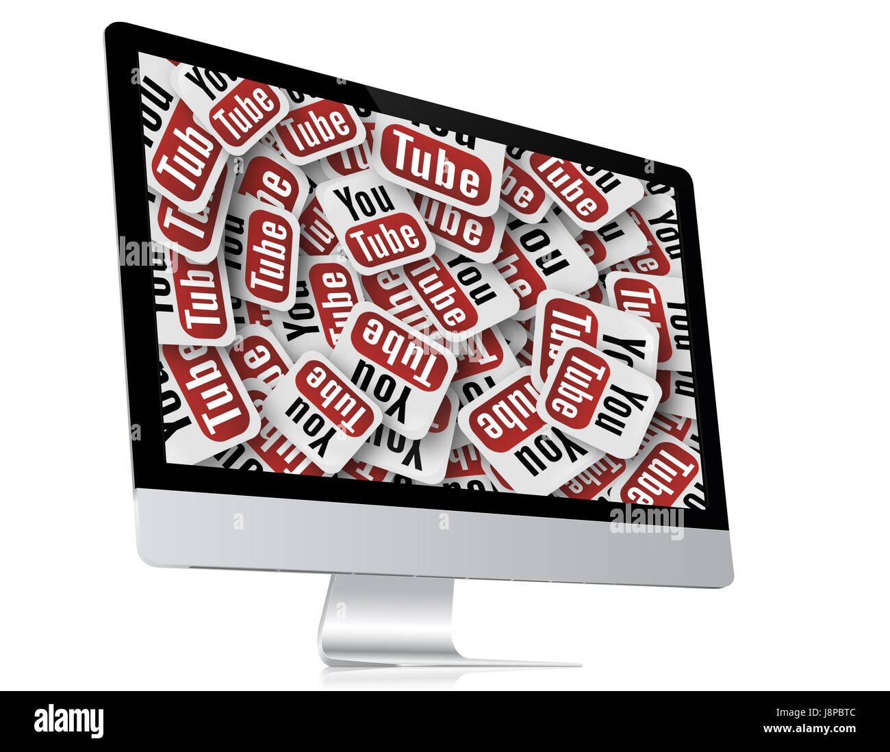 Youtube Logos on an iMac Retina Display Stock Photo - Alamy