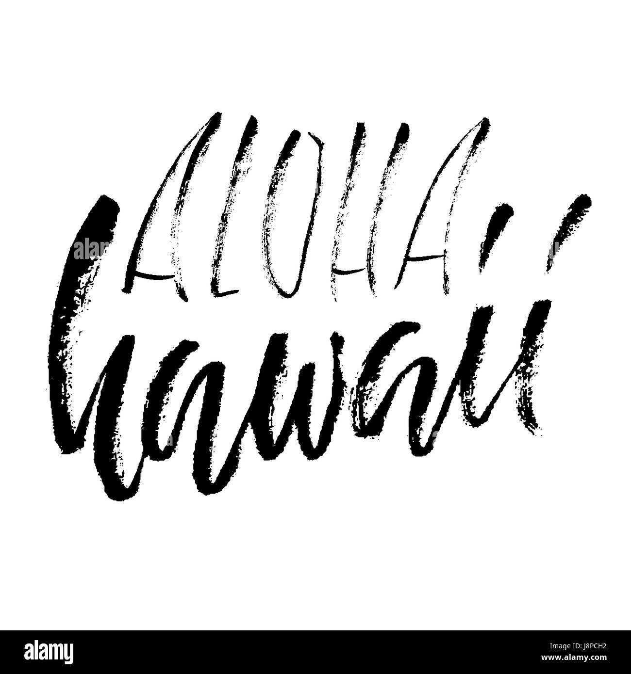 Hand drawn phrase Aloha Hawaii. Lettering design for posters, t-shirts ...