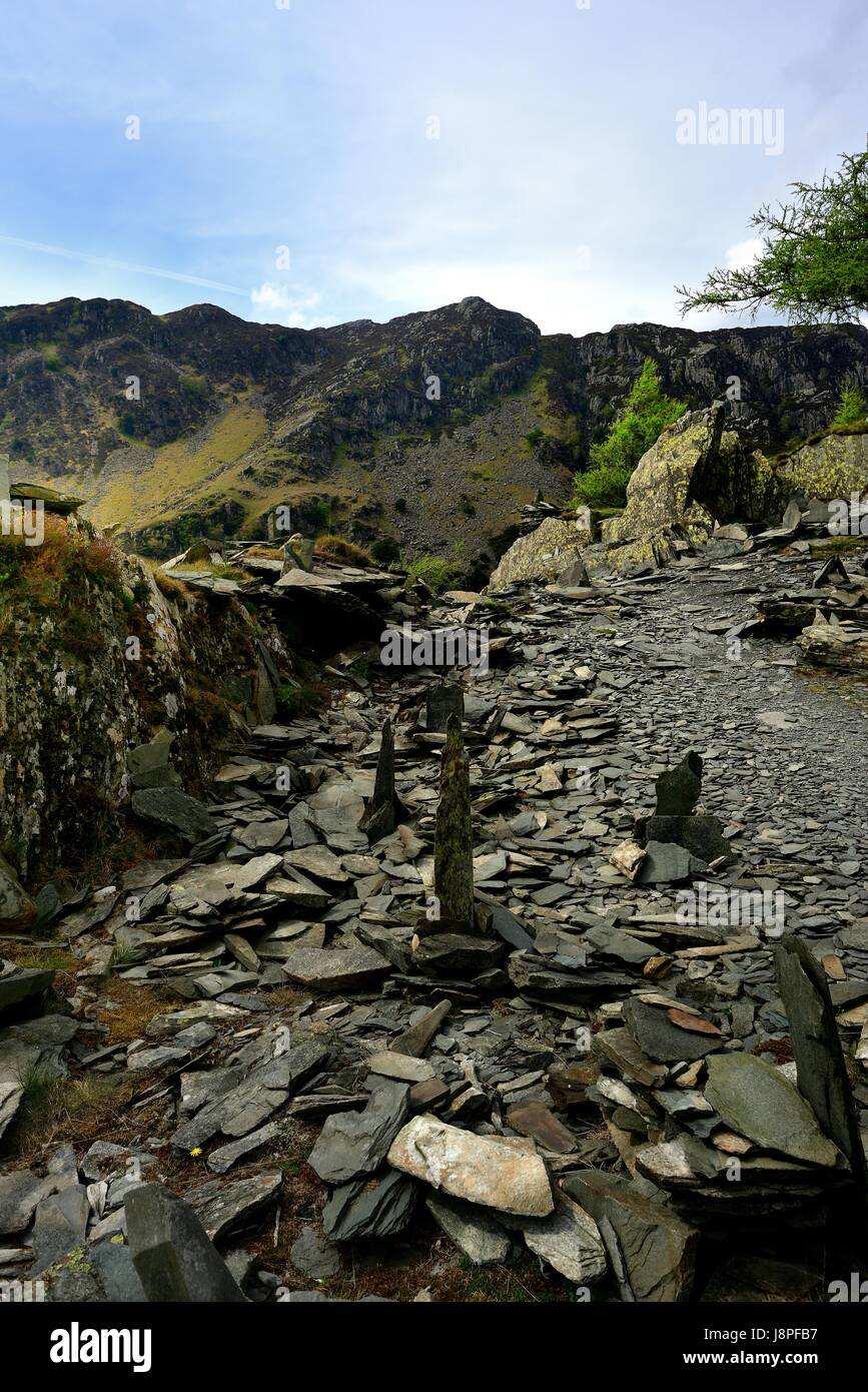 Slate Monoliths of Castle Crag Stock Photo - Alamy