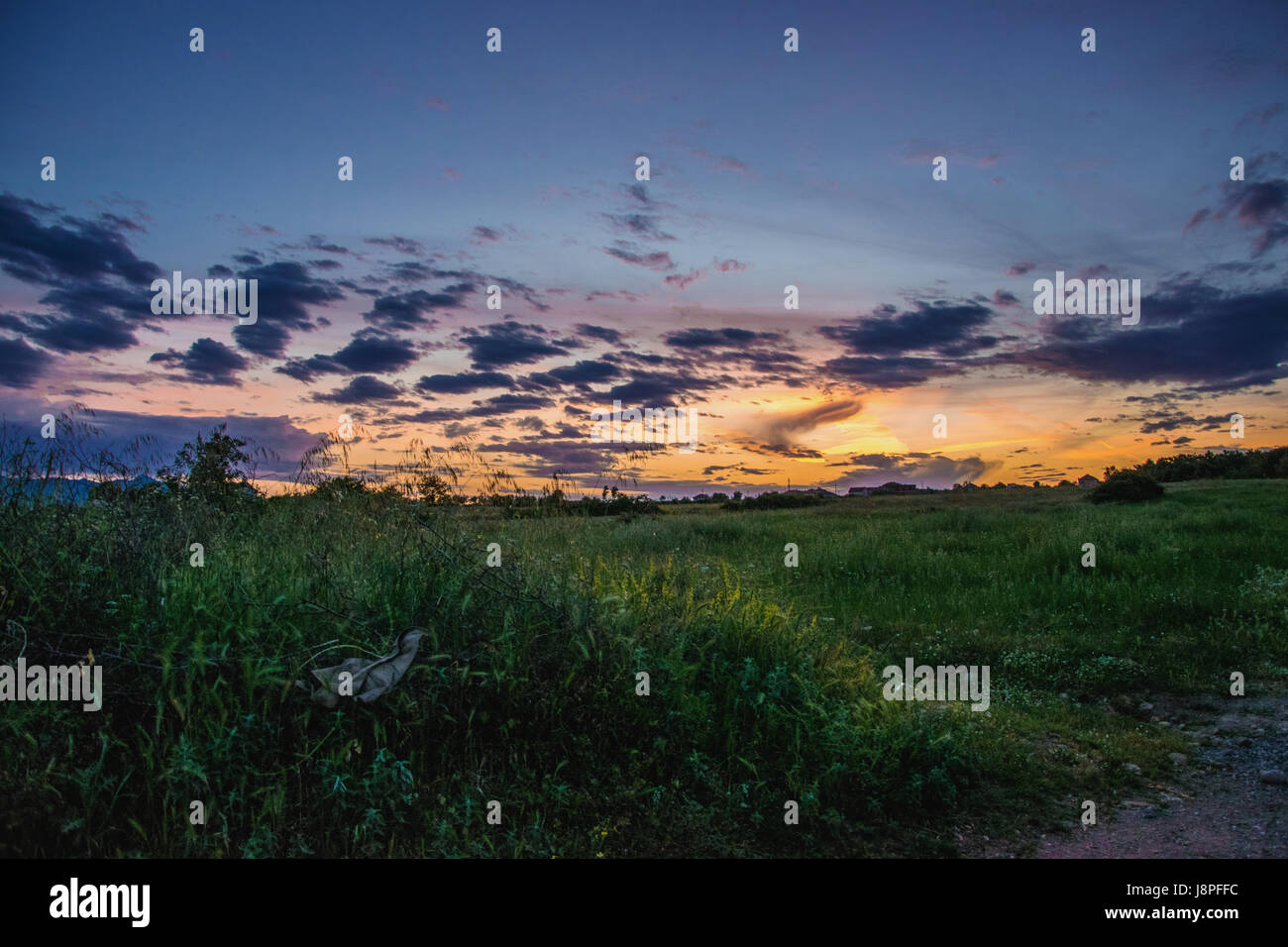 Windy weather during sunset Stock Photo - Alamy