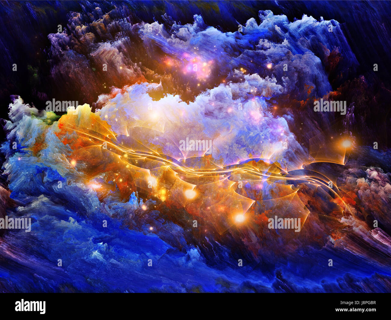 blue, art, composition, colour, dream, fantasy, golden, imagination ...