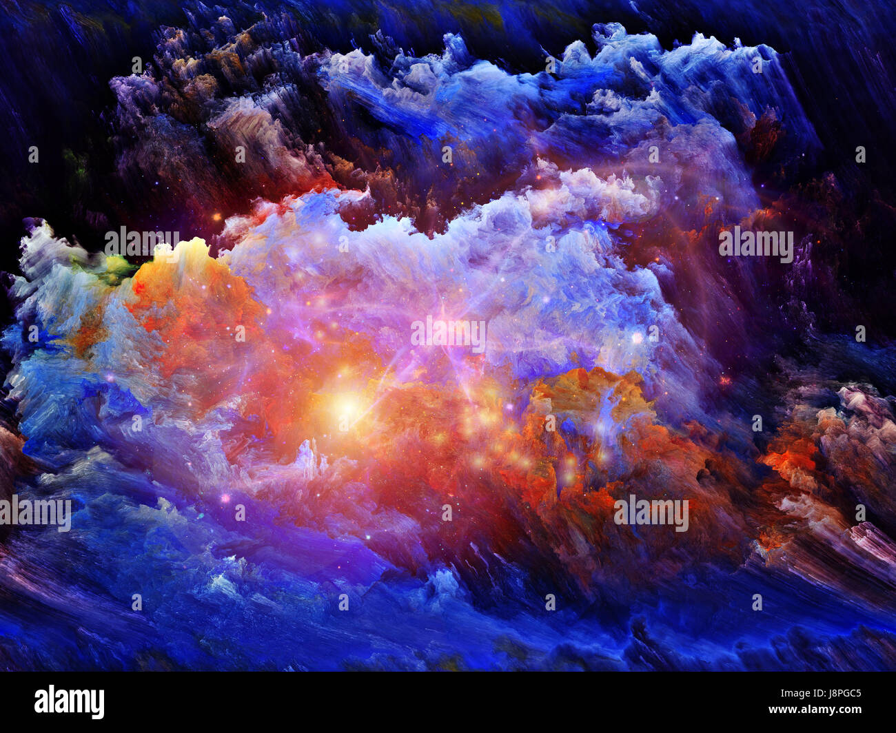 blue, art, composition, colour, dream, fantasy, golden, purple ...