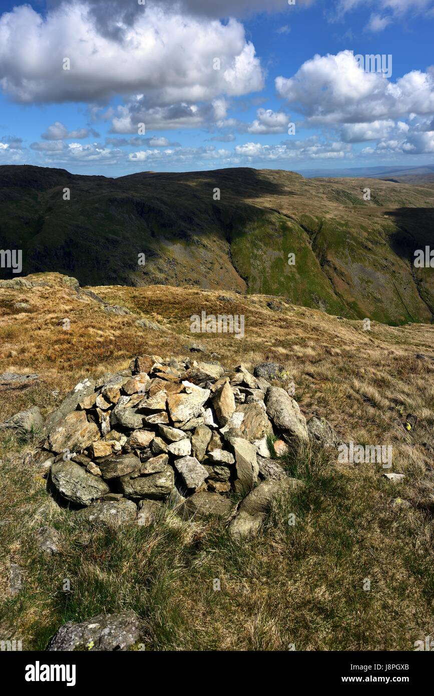 Shadows over Tarn Crag and Grey Crag Stock Photo - Alamy