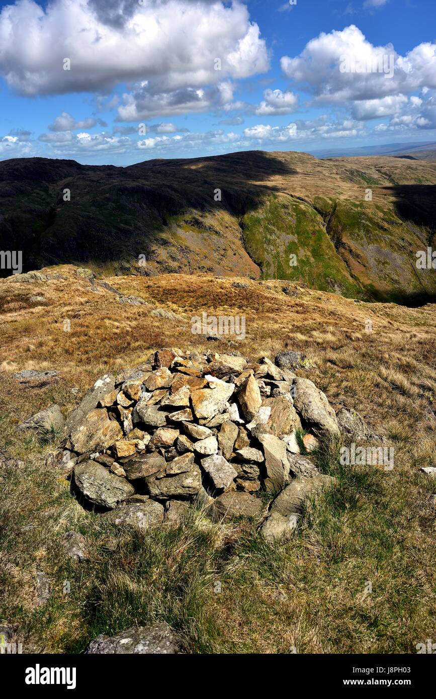 Shadows over Tarn Crag and Grey Crag Stock Photo - Alamy