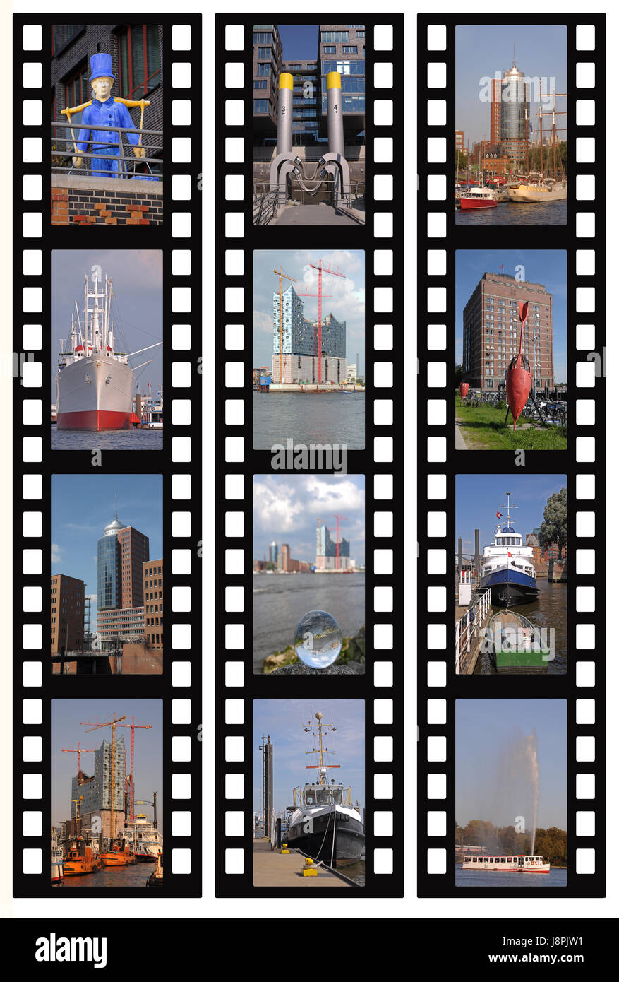 harbor, hamburg, harbours, seaport, backdrop, background, harbor ...