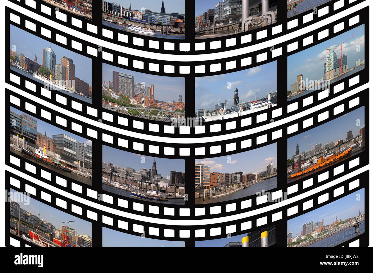 harbor, hamburg, harbours, seaport, backdrop, background, harbor ...