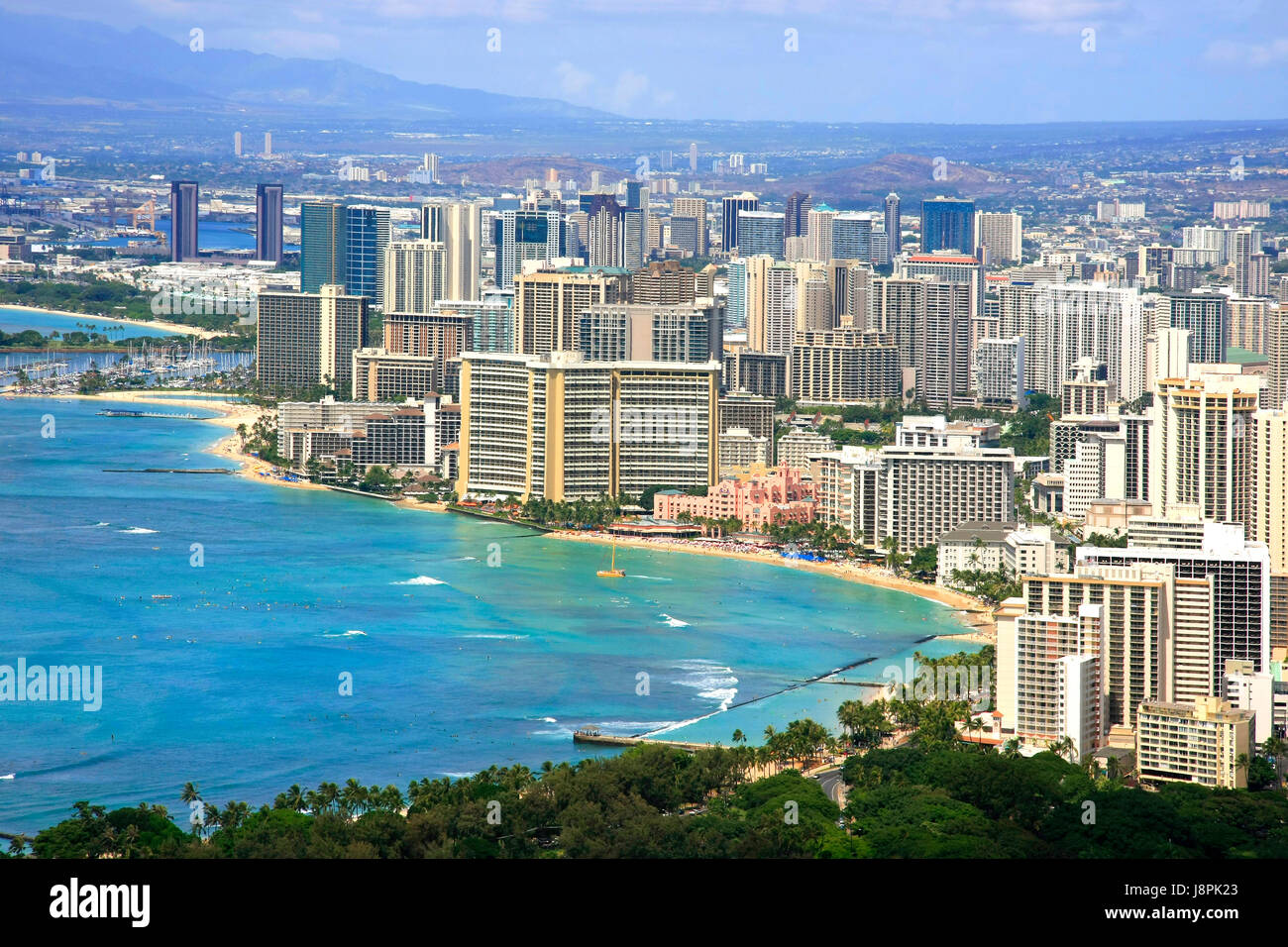 city, town, upstairs, aerial photograph, building, hawaii, buildings ...