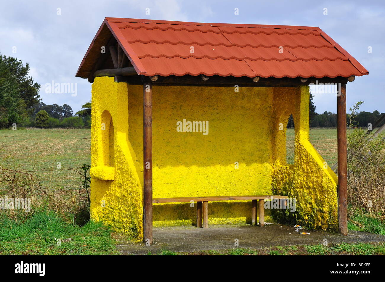 bus stop, chile, south america, coloured, colourful, gorgeous ...