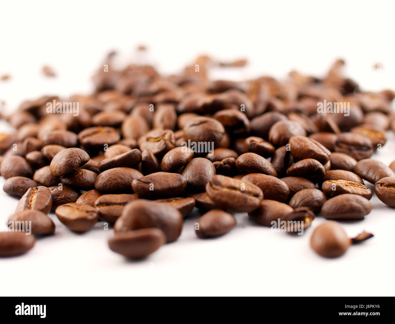 loose coffee beans on a white background Stock Photo - Alamy
