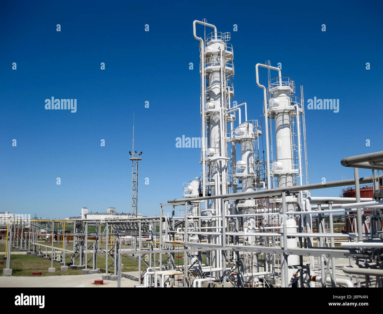 The oil refinery. Equipment for primary oil refining Stock Photo - Alamy