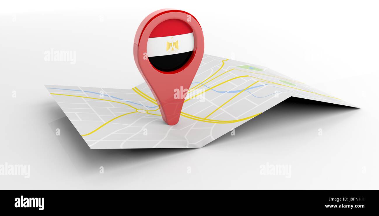 Egypt map pointer isolated on white background. 3d illustration Stock ...