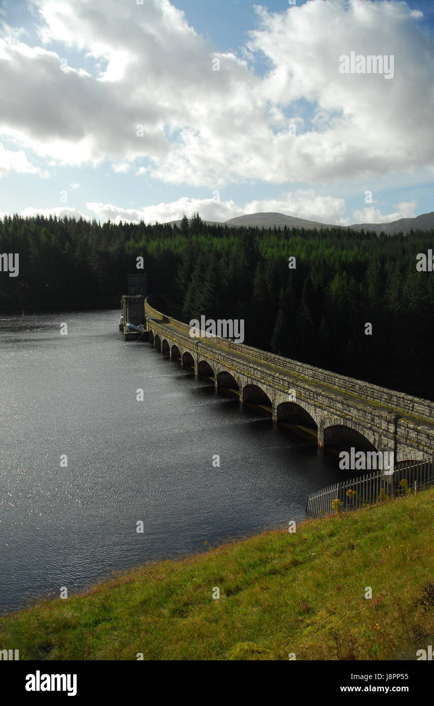 bridge, dam, artificial lake, style of construction, architecture Stock ...