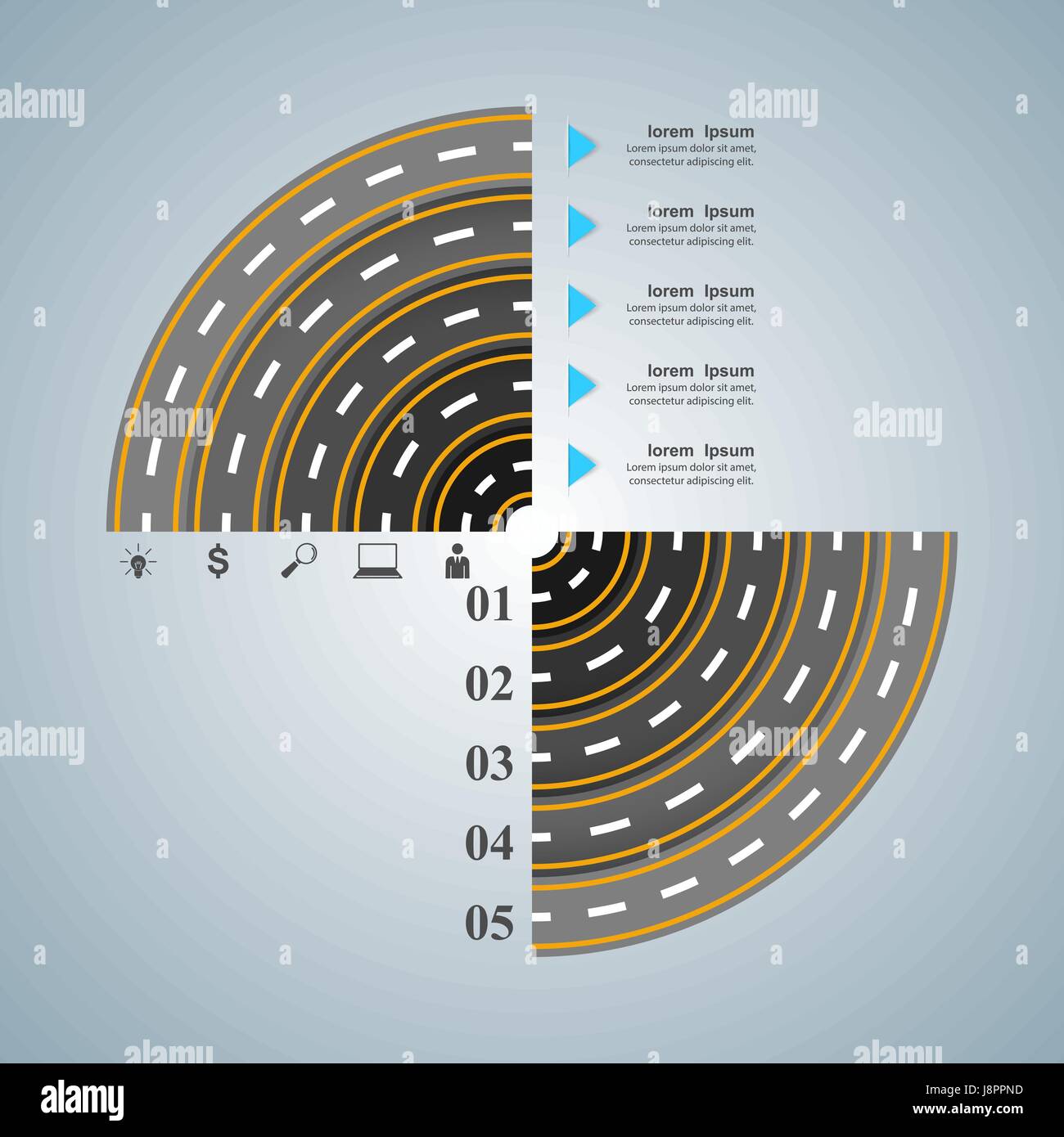 Road infographic design template and marketing icons Stock Vector Image ...