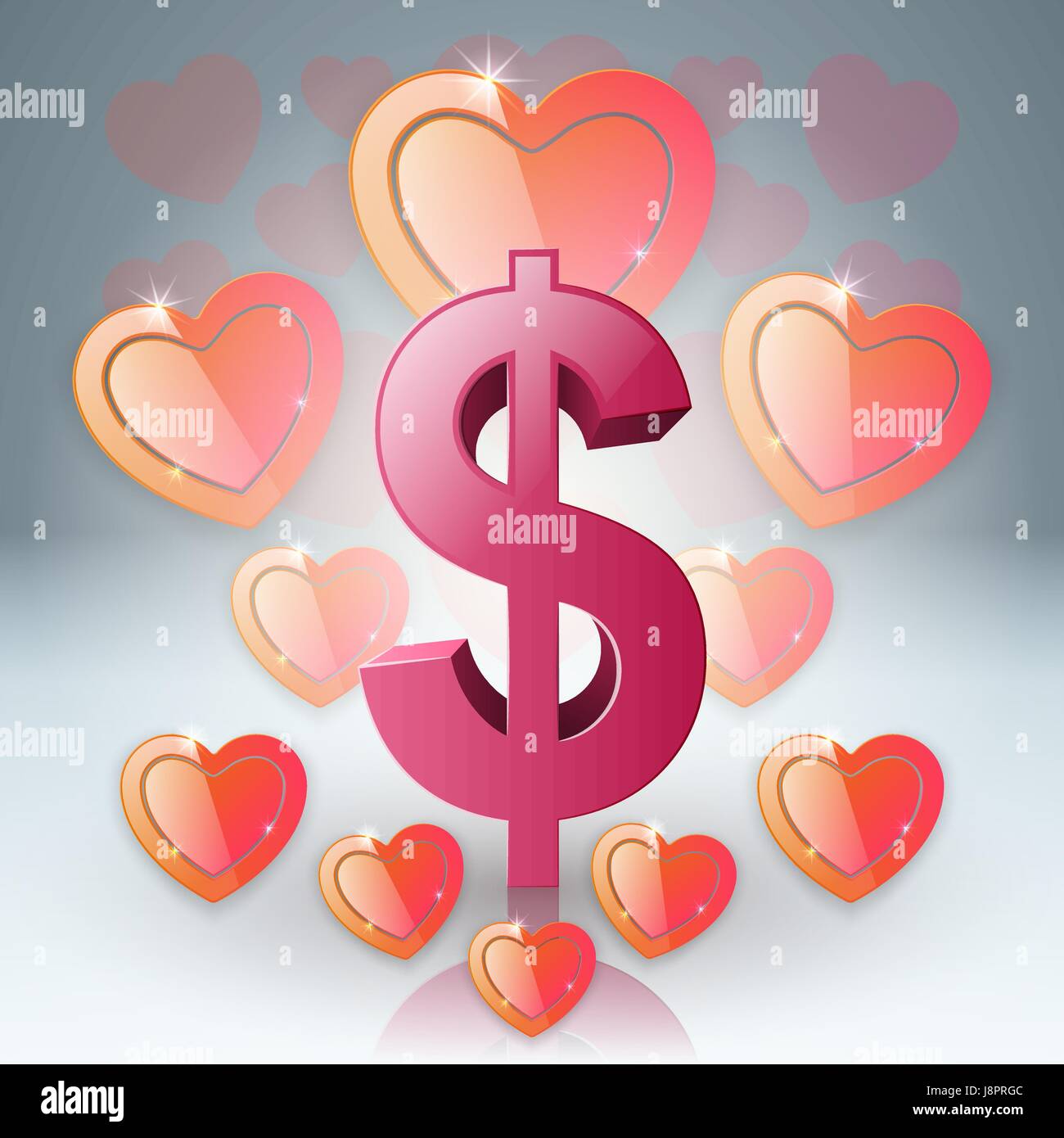 Dollar hearts Stock Vector Images - Alamy