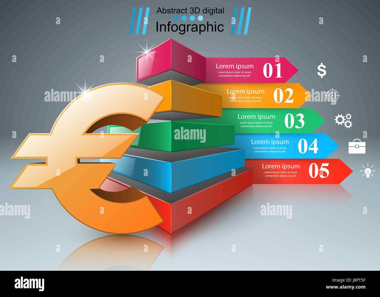 3D infographic.Euro, Money icon Stock Vector Image & Art - Alamy