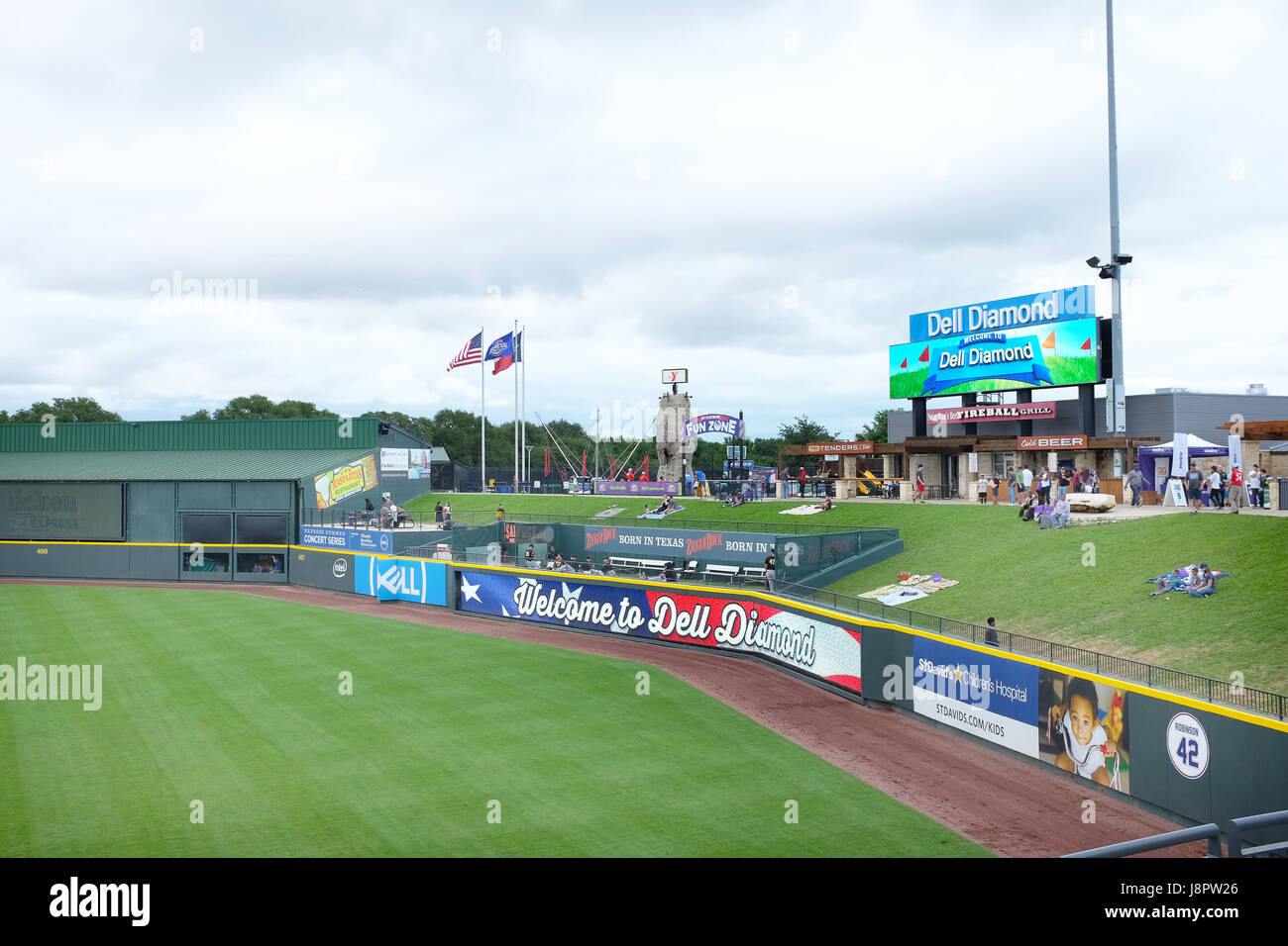 ROUND ROCK, TEXAS - MAY 22, 21017: Dell Diamond Stadium. The field is ...