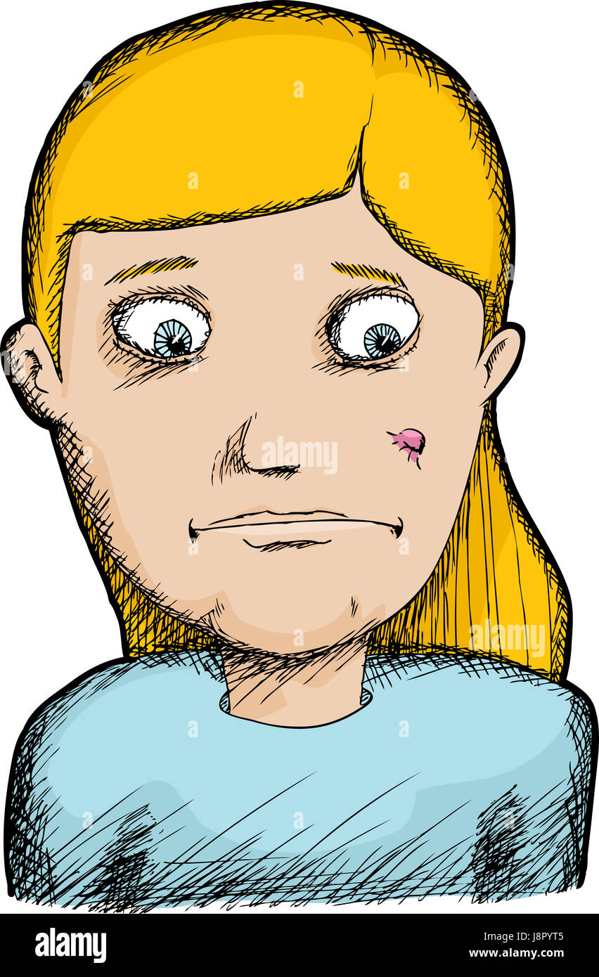 blonde, concern, worried, worry, anxiety, anxious, solicitous, allergy ...