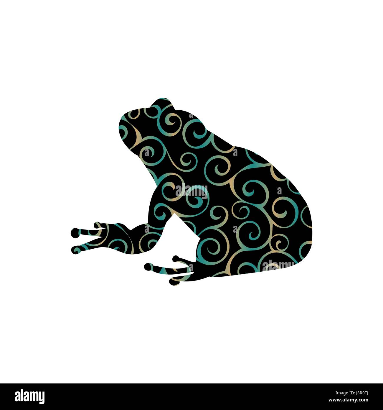 Frog isolated black white Stock Vector Images - Alamy