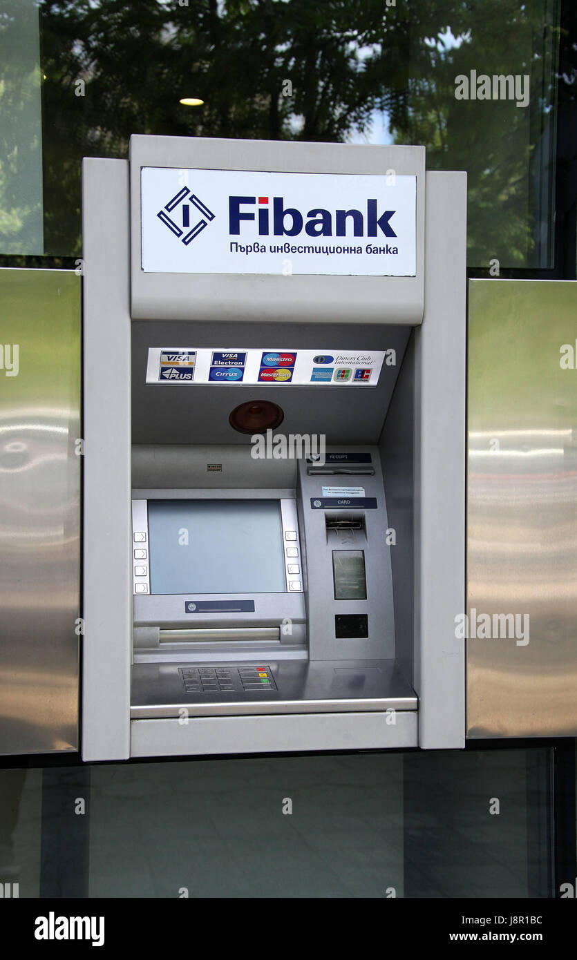 Fibank Cash Machine in Sofia Stock Photo - Alamy