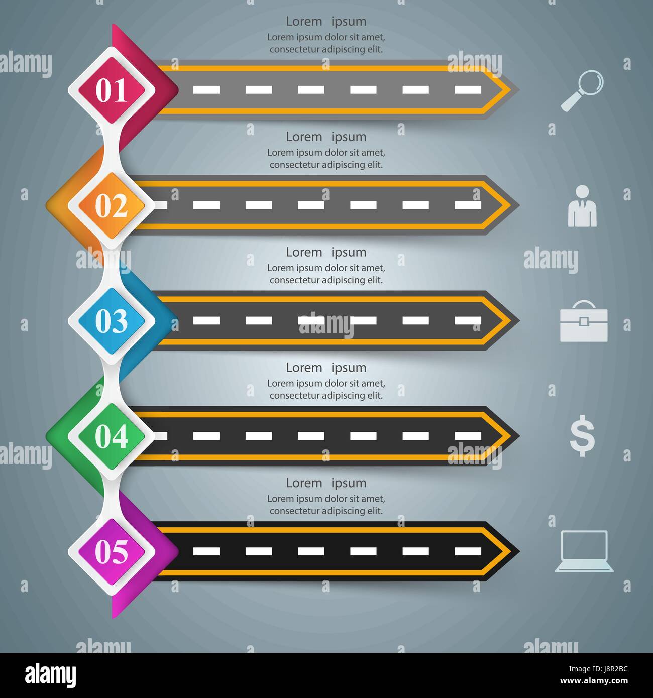 Road infographic design template and marketing icons Stock Vector Image ...