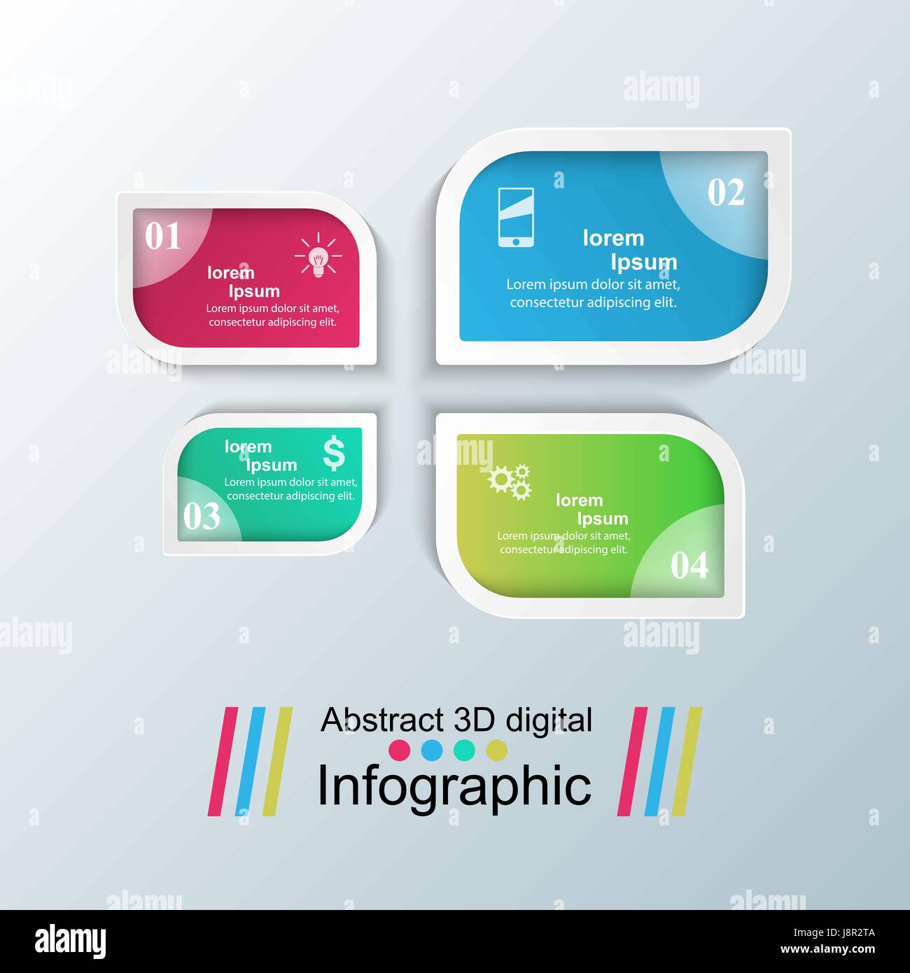 3D infographic design template and marketing icons Stock Vector Image ...