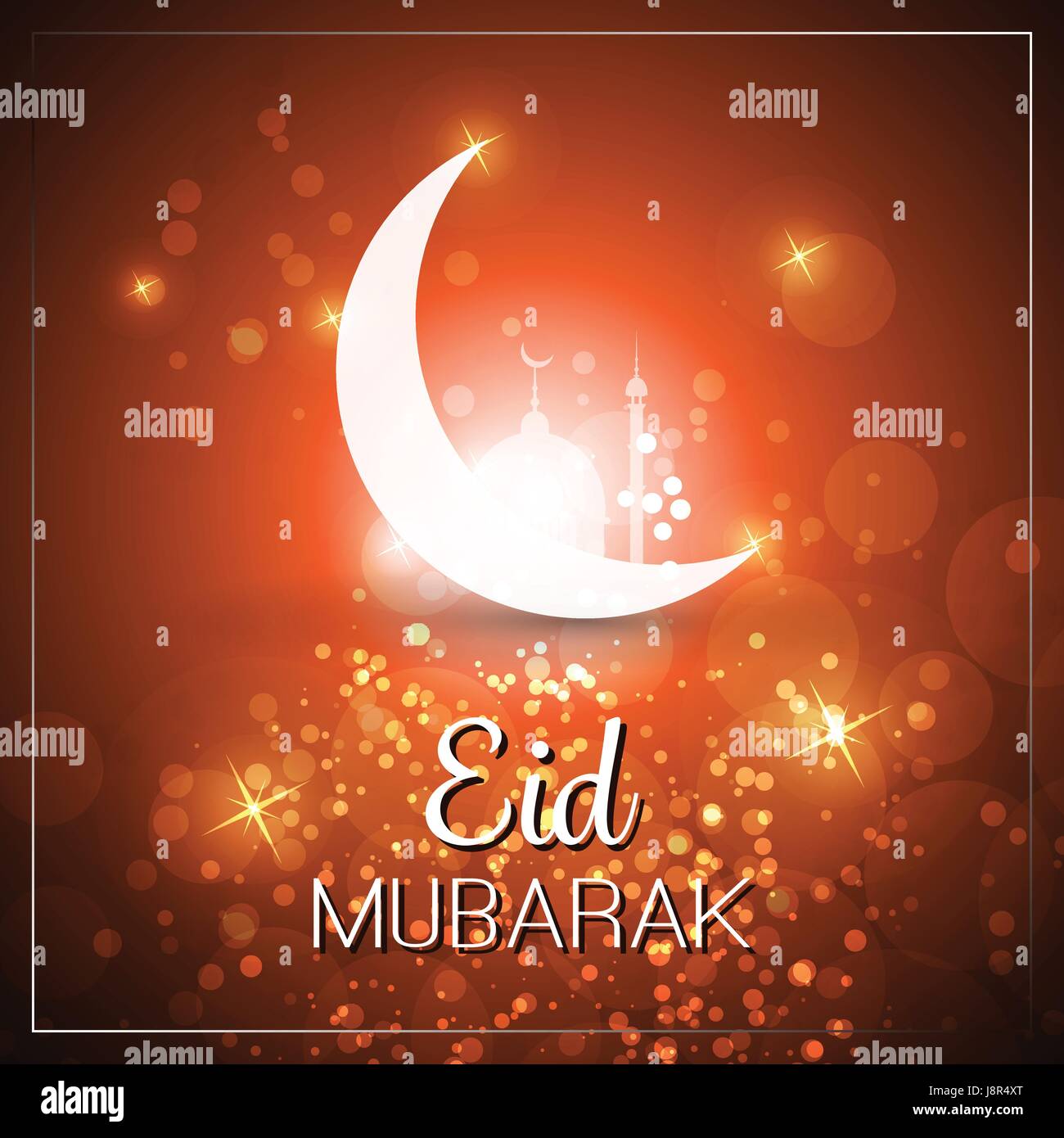 Eid Mubarak - Moon in the Sky - Greeting Card for Muslim Community ...