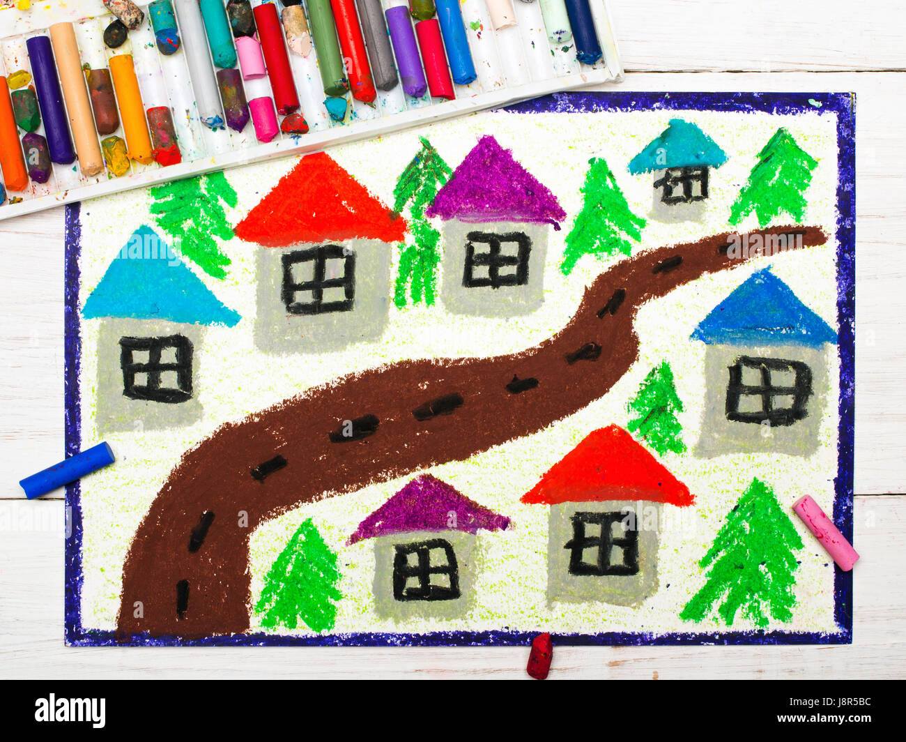 Rural Village Road Sketch High Resolution Stock Photography and Images ...