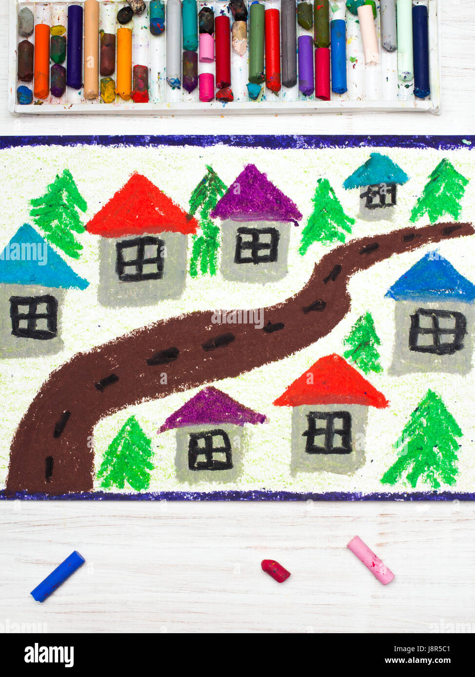 Rural Village Road Sketch High Resolution Stock Photography and Images ...