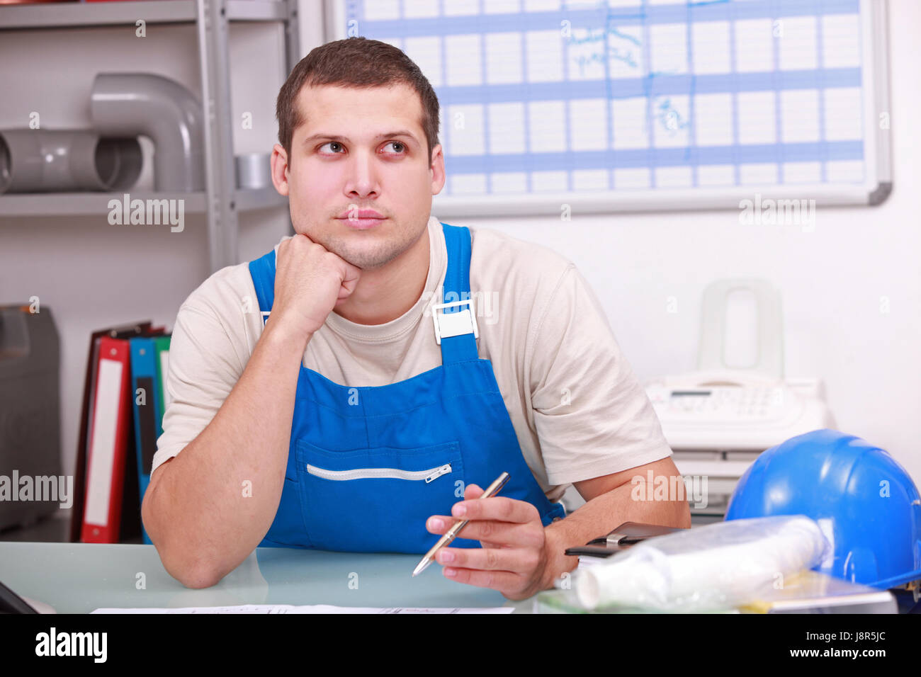 blue, clothing, collar, architect, carpenter, builder, backdrop ...