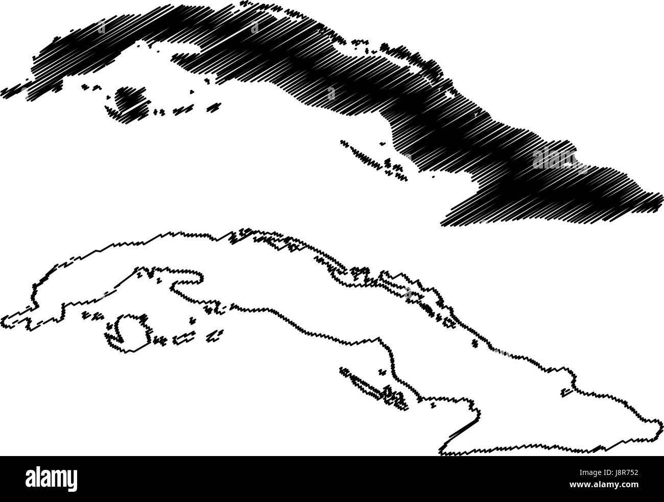 Cuba Map Black and White Stock Photos & Images - Alamy