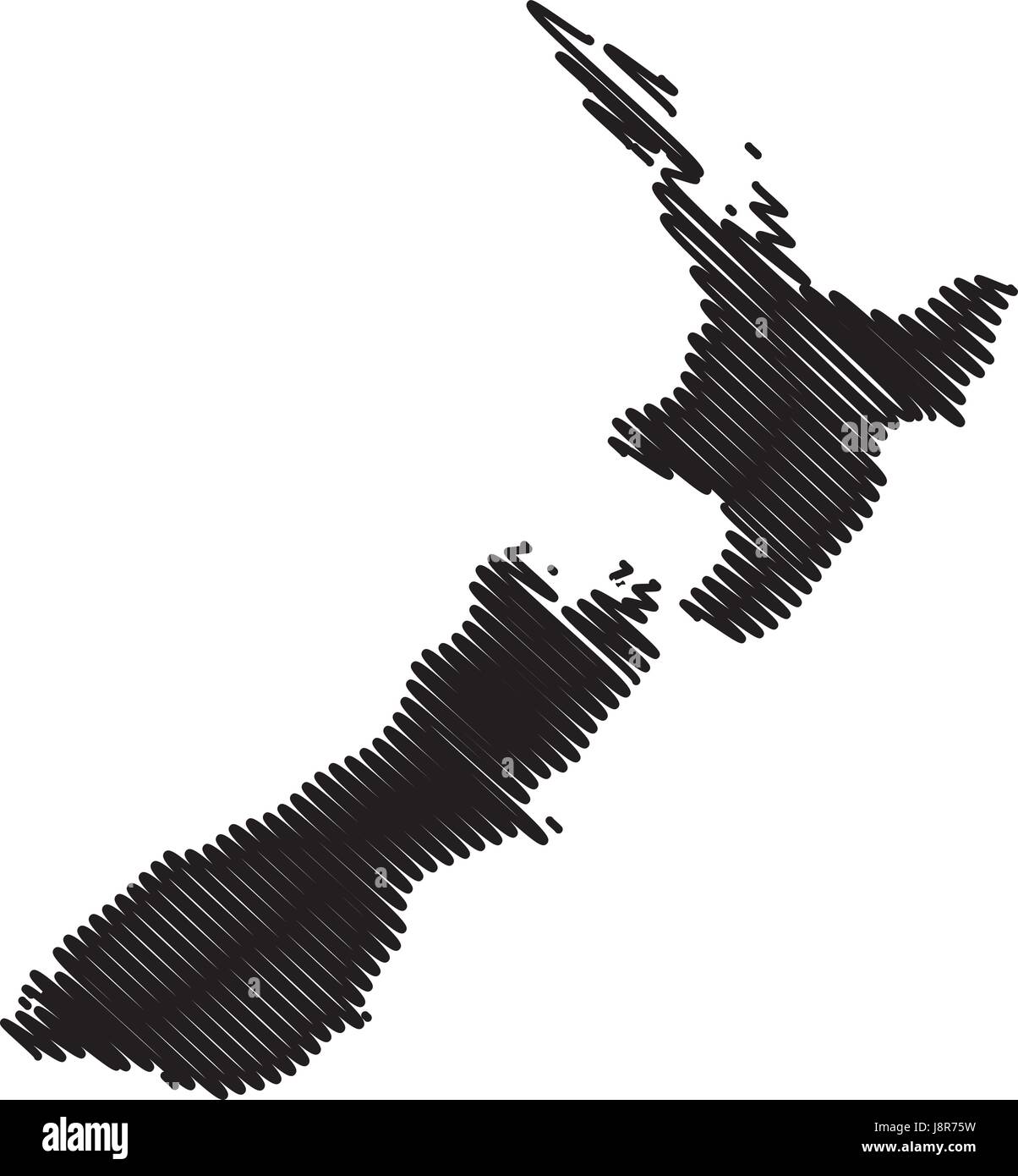 New Zealand map vector illustration, scribble sketch New Zealand Stock ...