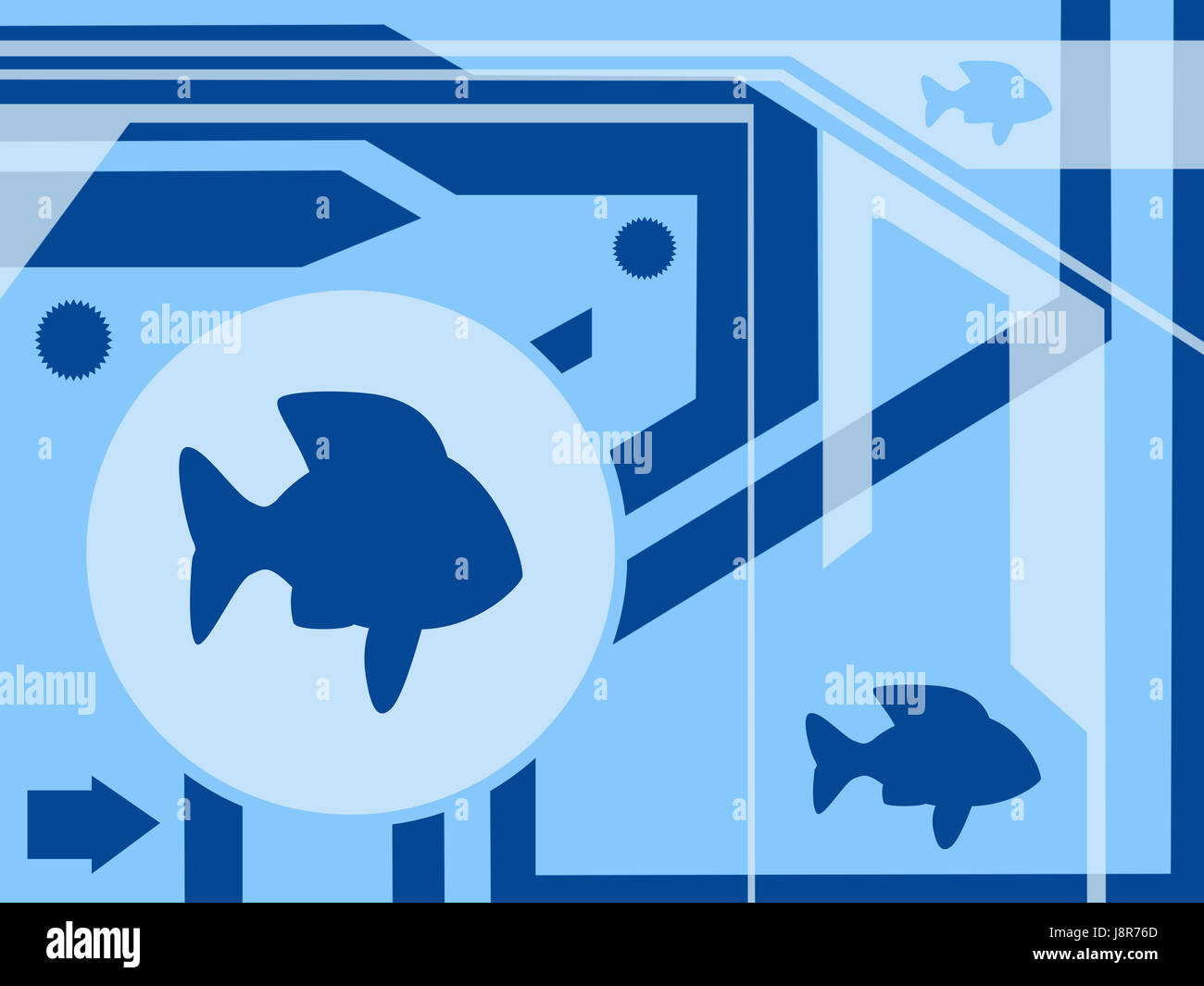 blue, fish, lines, illustration, futuristic, digital, element ...